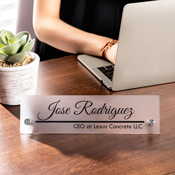 Personalized Office Acrylic Desk Name Plate Desk Sign Office Work Place ...
