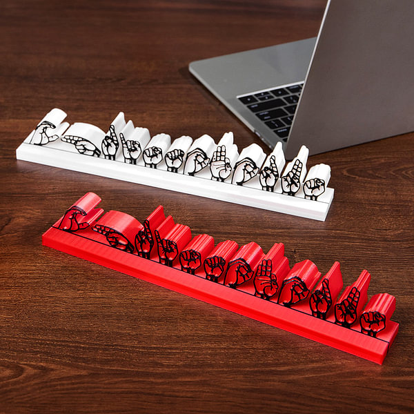 Personalized 3D Printed American Sign Language Desk Name Plate Sign ASL ...