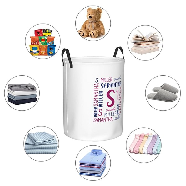 Personalized Name Toy Storage Basket Laundry Basket with Handle ...