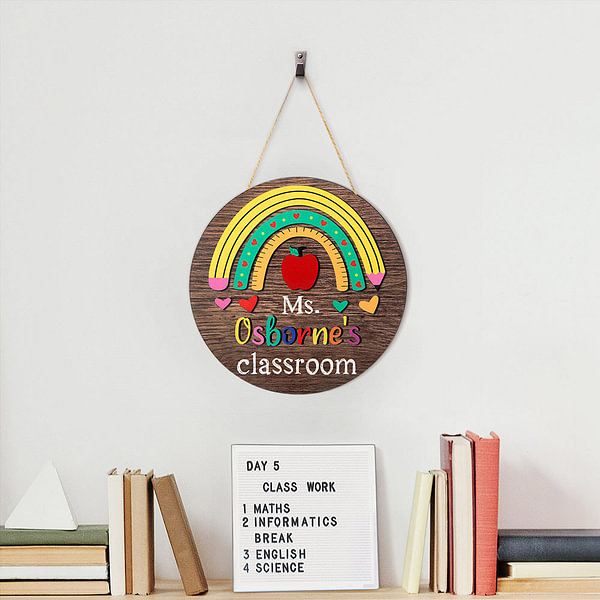 Personalized Rainbow Door Sign with Name Classroom Decoration Teacher ...