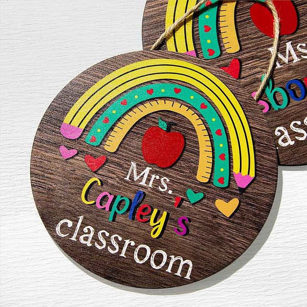Personalized Rainbow Door Sign with Name Classroom Decoration Teacher ...