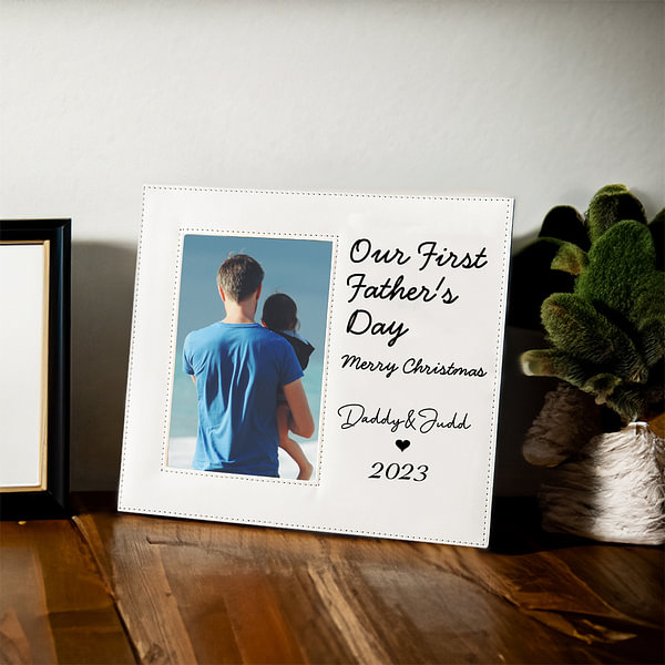 Personalized Our First Father's Day Photo Frame with Folding Stand and ...