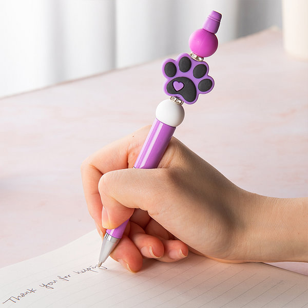 Personalized Paw Print Beaded Ballpoint Pen with Name Birthday ...