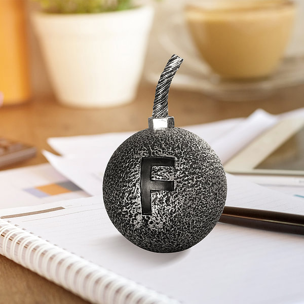 Personalized Initial F Bomb Paperweight Desk Accessory for Home Work ...