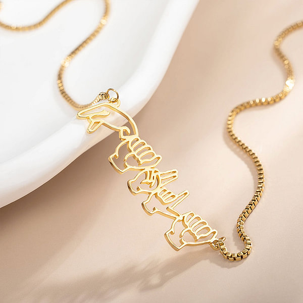 Personalized American Sign Language Necklace with Fingerspelling Name ...