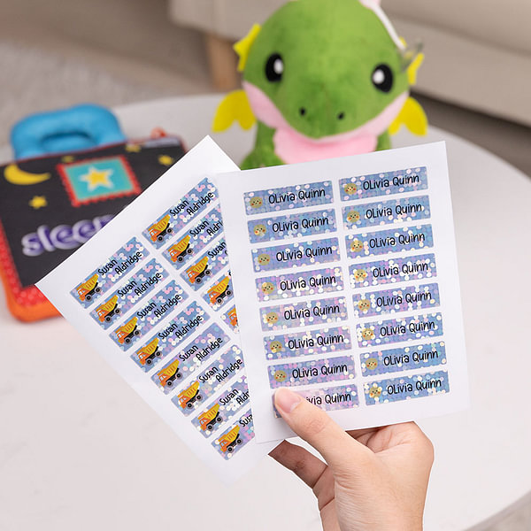 Personalised Cute Laser Sequin Stickers Waterproof Labels with Kid Name ...