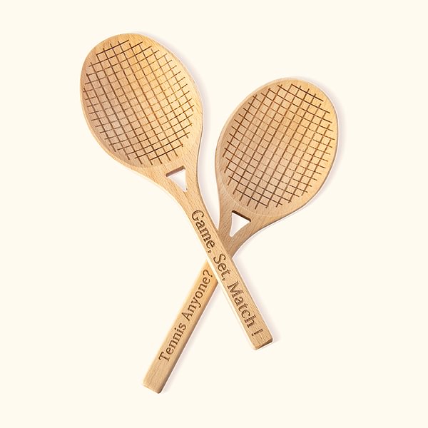 Personalized Food Grade Wooden Tennis Racket Salad Servers with ...
