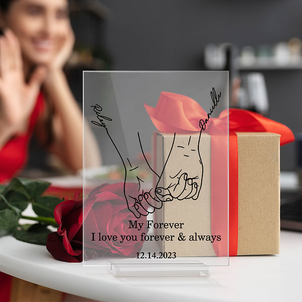 Personalized Acrylic Plaque Home Decoration with Holding Hands for ...