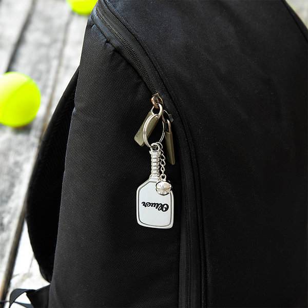 Personalized Engraved Pickleball Paddle Stainless Steel Name Keychain ...