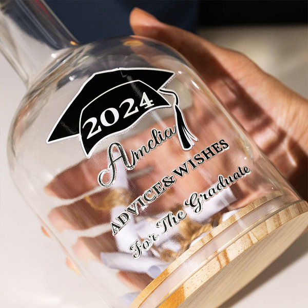 Personalized Graduation Jar Advice & Wishes Glass Bottle Message In a ...