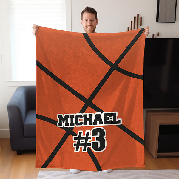 Personalized Basketball Fleece Blanket Soft with Name and Number ...
