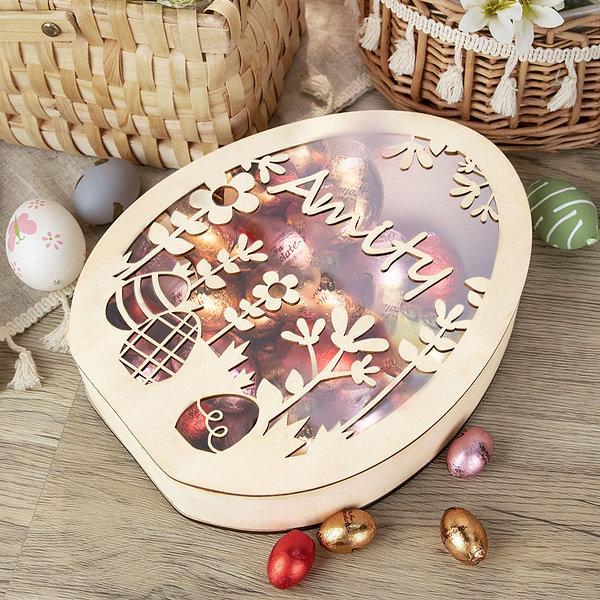 Personalized Easter Egg Chocolate Candy Holder Drop Box with Name ...