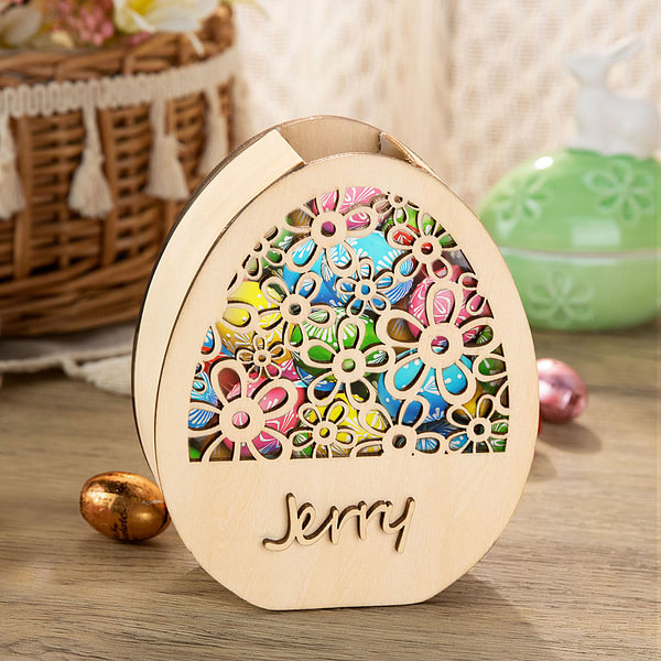 Personalized Easter Egg Chocolate Candy Holder Drop Box with Name ...