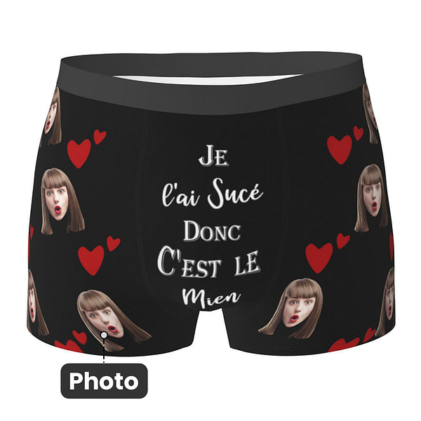 Caleçon Motif Coeur d'Amour Texte Drôle Sous-Vêtement Homme ...