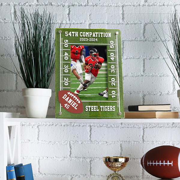 Personalized Football Player Photo Frame with Name and Text Graduation ...