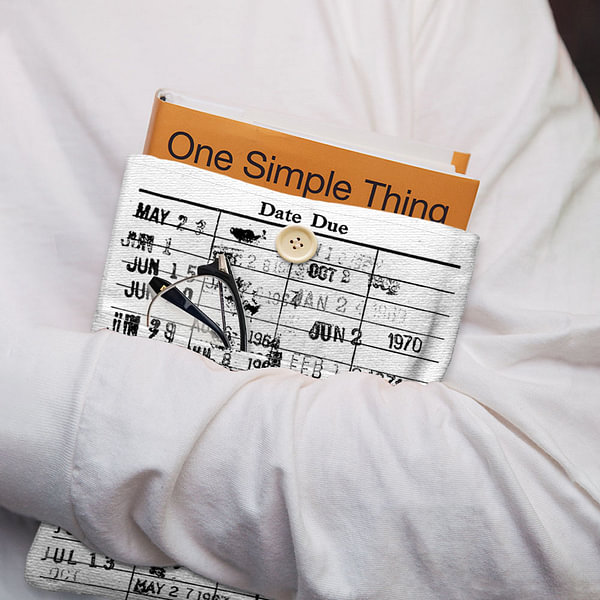 Personalized Retro Date Due Card Book Cover with Front Pocket and Name ...