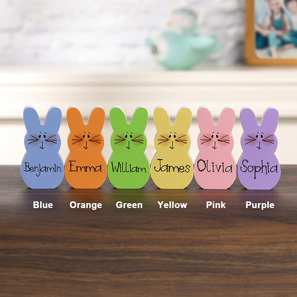 Personalized Bunny Name Wood & Pvc Easter Decoration Set - CALLIE