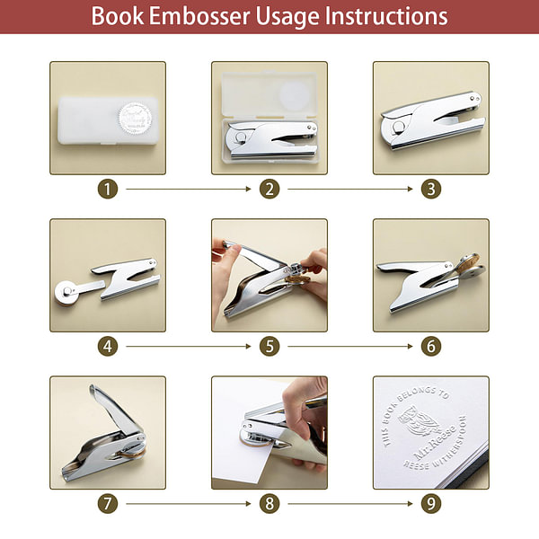 Personalized Ex Libris The Books Belong To Book Embosser Stamp Set with ...