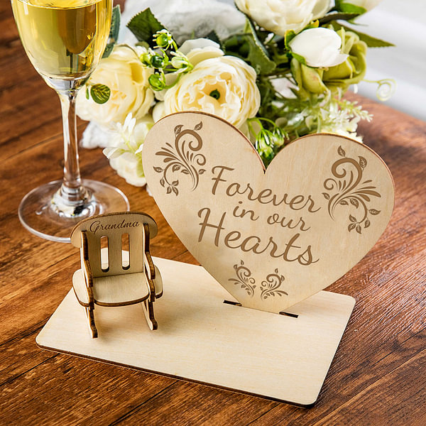 Personalized Forever in Our Hearts Heart-Shaped Table Plaque with ...