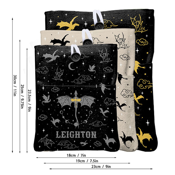 Personalized Flying Dragon Book Sleeve Book Cover Protector with Pocket ...