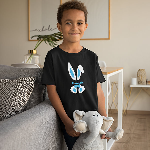 Personalized kid shirt with 100% Cotton Multi Colors Bunny Ears T-Shirt ...
