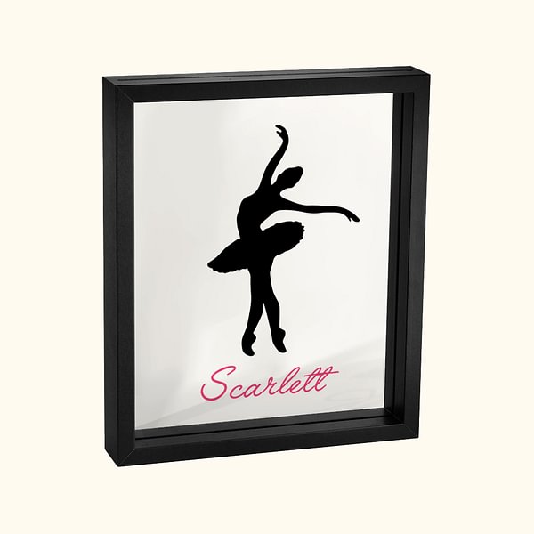 Personalised Ballerina Silhouette Glass Photo Frame with Name Dance ...