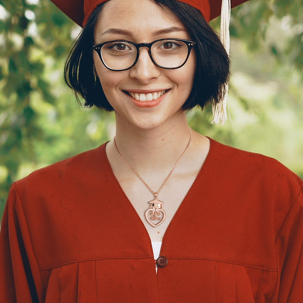 Personalized Graduation Cap Heart Zircon Necklace Bracelet with Name ...