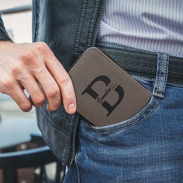 Personalized Compact Alcantara Card Holder with 18 Card Slots Name ...