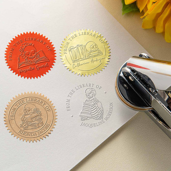 Gothic Skull & Flower Library Embossing Stamp Set - CALLIE