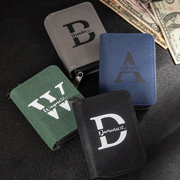 Personalized Compact Alcantara Card Holder with 18 Card Slots Name ...