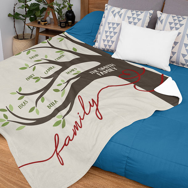 Personalized Family Tree Soft Fleece Blanket with 1-22 Names Mother's ...