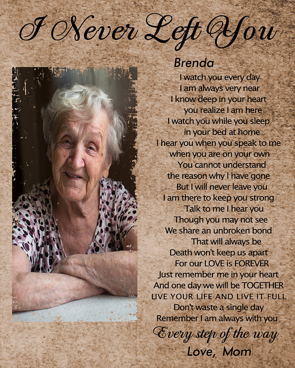 Personalized I Never Left You Poem Memorial Throw Blanket with Photo ...