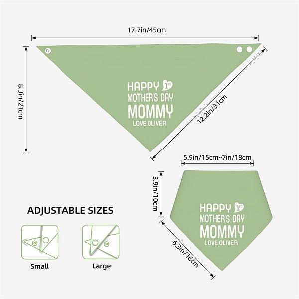 Personalized Adjustable Cotton Baby Bib with Text First Mother’s Day ...