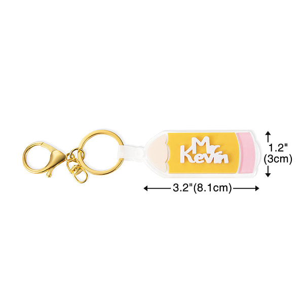 Personalized Pencil Double Layered Acrylic Pencil Keychain with Name ...