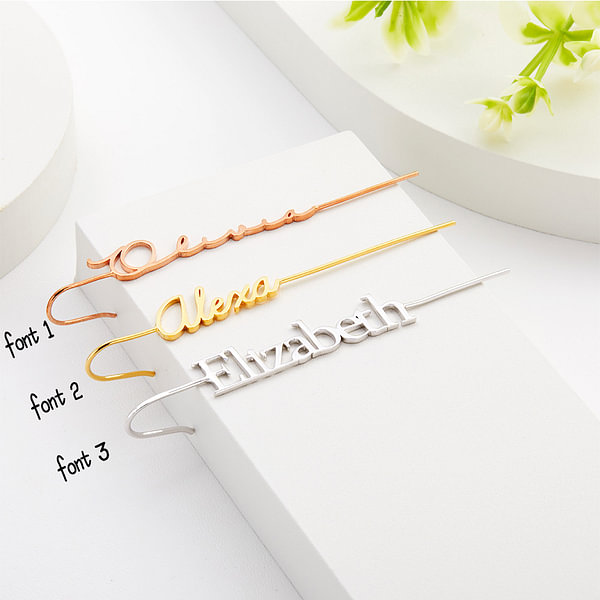 Personalized Ear Wrap Crawler Hook Earrings with Name No Piercing Ear ...