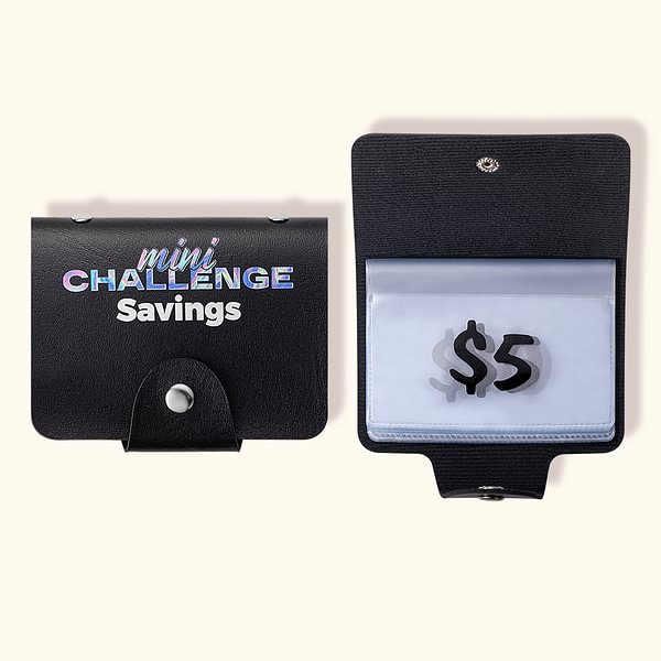 Personalized Leather Mini Saving Challenge Book Cash Stuffing with Name ...