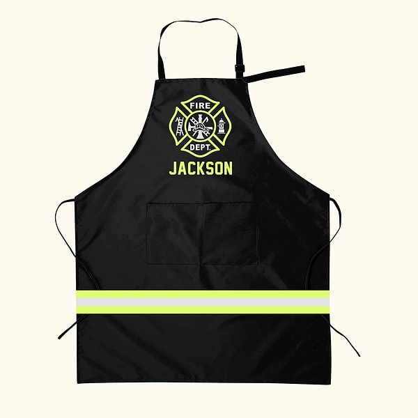 Personalized Waterproof Reflective Firefighter Name Apron with Pocket ...