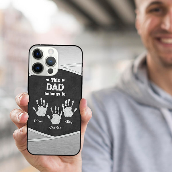 Personalized This Dad Grandpa Belongs To Palm Print TPU Phone Case for ...