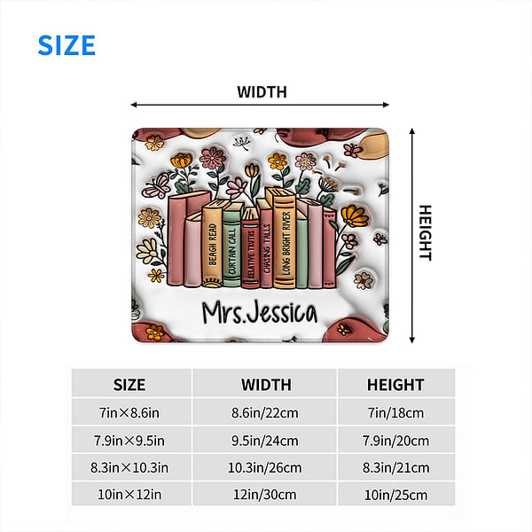 Personalized 3D Flower Book Mouse Pad with Book Title and Name Back to ...