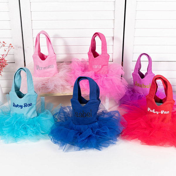 Personalized Cute Mini Ballerina Tutu Tote Bag with Glitter Name ...