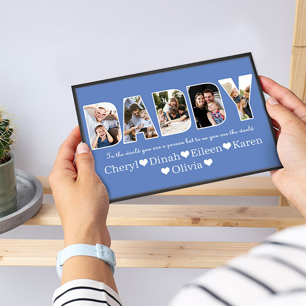 Personalized Multi-color Photo Frame with Text and 1-8 Names Birthday ...