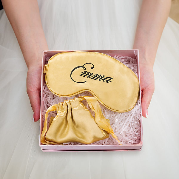 Personalized Satin Name Eye Mask with Pouch Bachelorette Party Wedding ...