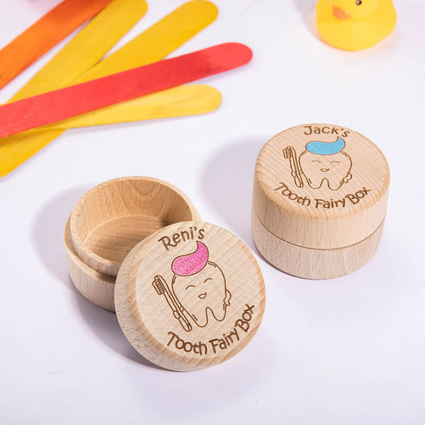Personalized Wooden Tooth Fairy Teeth Box with Engraved Name First ...