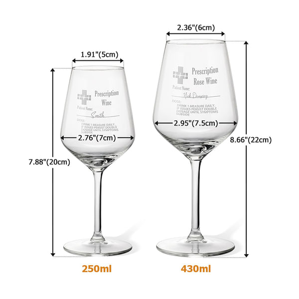 Personalized Funny Prescription Wine Glass and Slate Coaster with Engraved Name Birthday Party ...