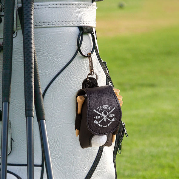 Personalized Multicolor Golf Club Design Golf Ball & Tee Holder Leather ...