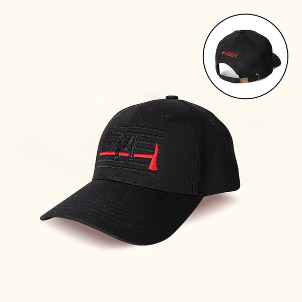 Personalized Embroidered Thin Red Line Axe Flag Adjustable Baseball Cap ...