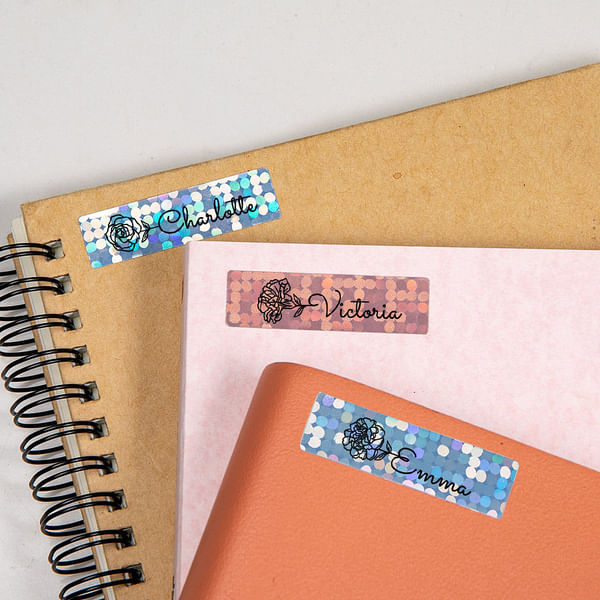 Personalized Colorful Laser Sequin Birth Flower Waterproof Name ...