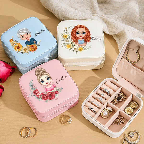 Personalized Jewelry Box with Travel Jewelry Case |Callie - CALLIE