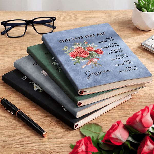 Personalized God Says You Are Lovely Birth Flower Bouquet Bible 200 ...