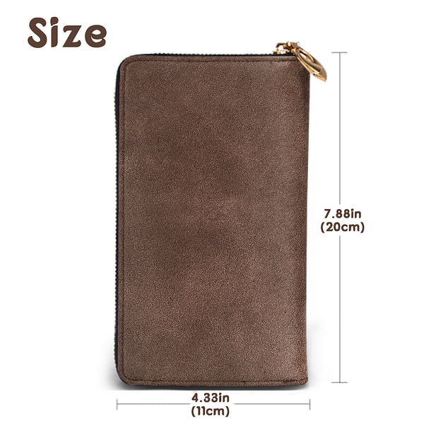 Personalized Retro Cartoon Cat Large Leather Hand Wallet with Name ...